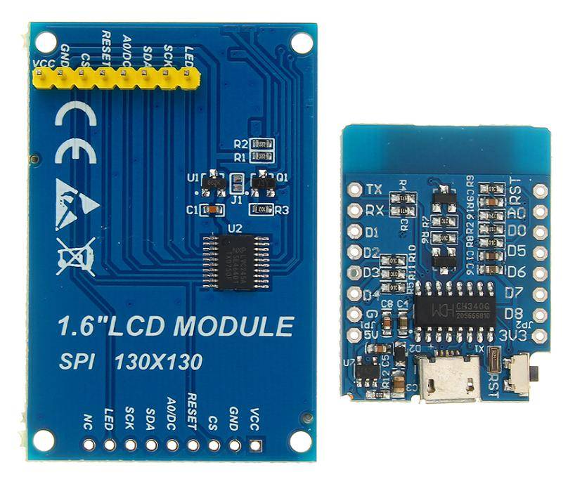 Mini D1 Esp8266 Esp 12f Wifi Cloud Development Board Module With 16 Inch Tft Lcd Display